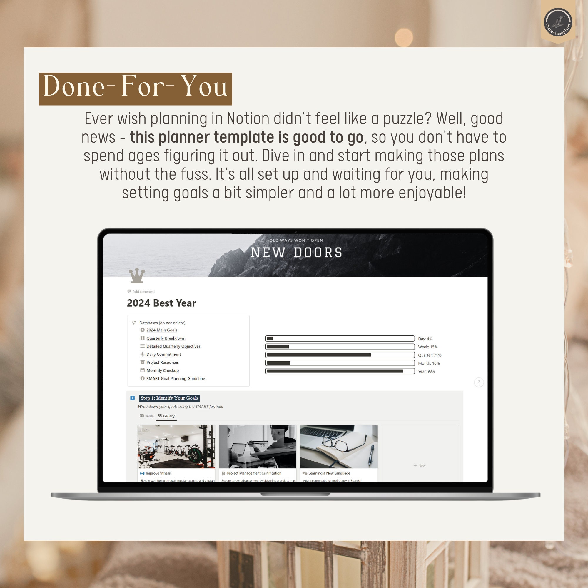 Notion 4 Step Goal Planning Template | Notion Smart Goal Setting Planner 4 Step Goal Planning ...
