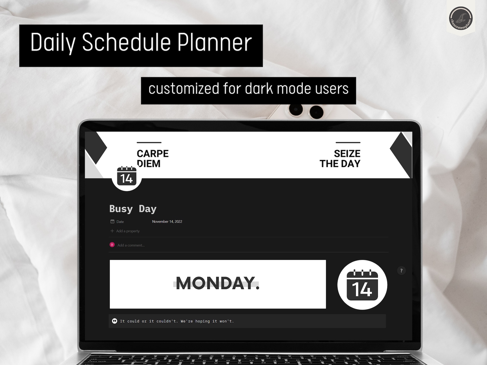 Notion Template Daily Schedule Planner Dark Mode Notion - Etsy