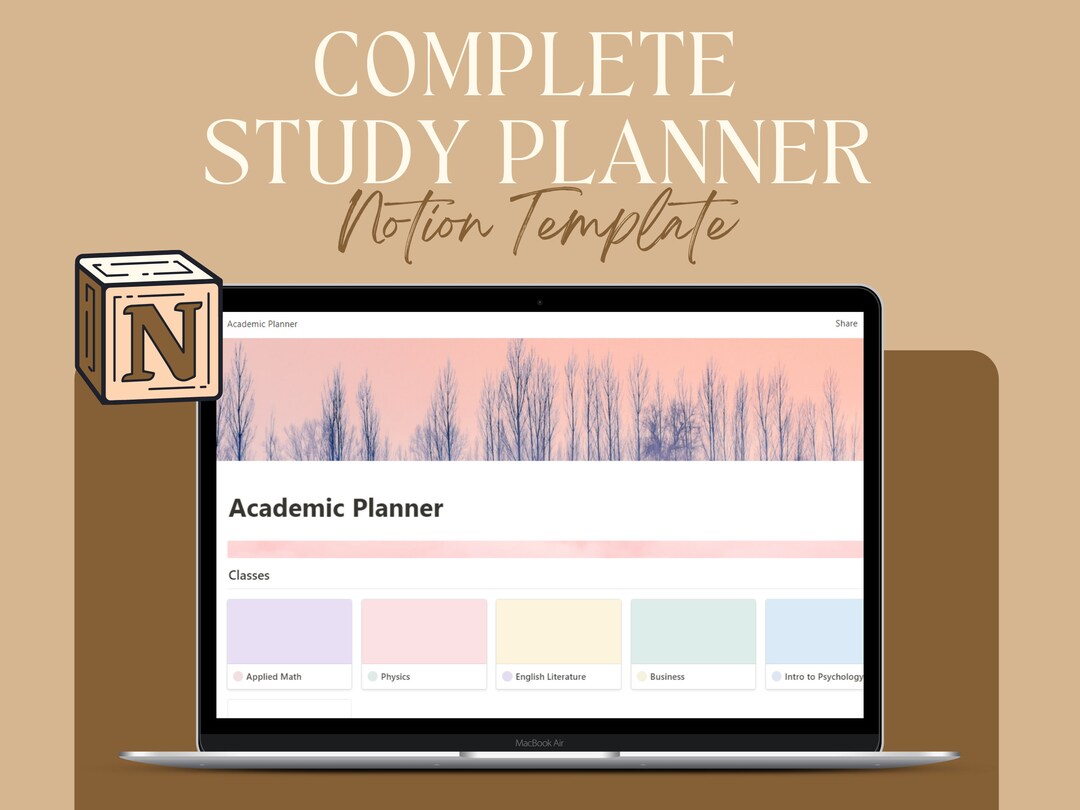 Notion Template Student Pastel Aesthetic | Notion School Template ...