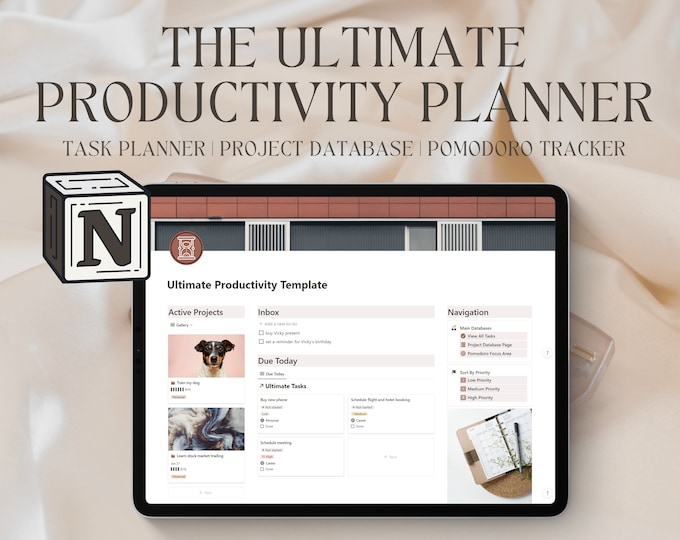 Notion Template Ultimate Productivity | Notion Dashboard for Task ...