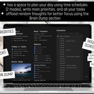 Notion Template Daily Schedule Planner Dark Mode | Notion Dashboard ...