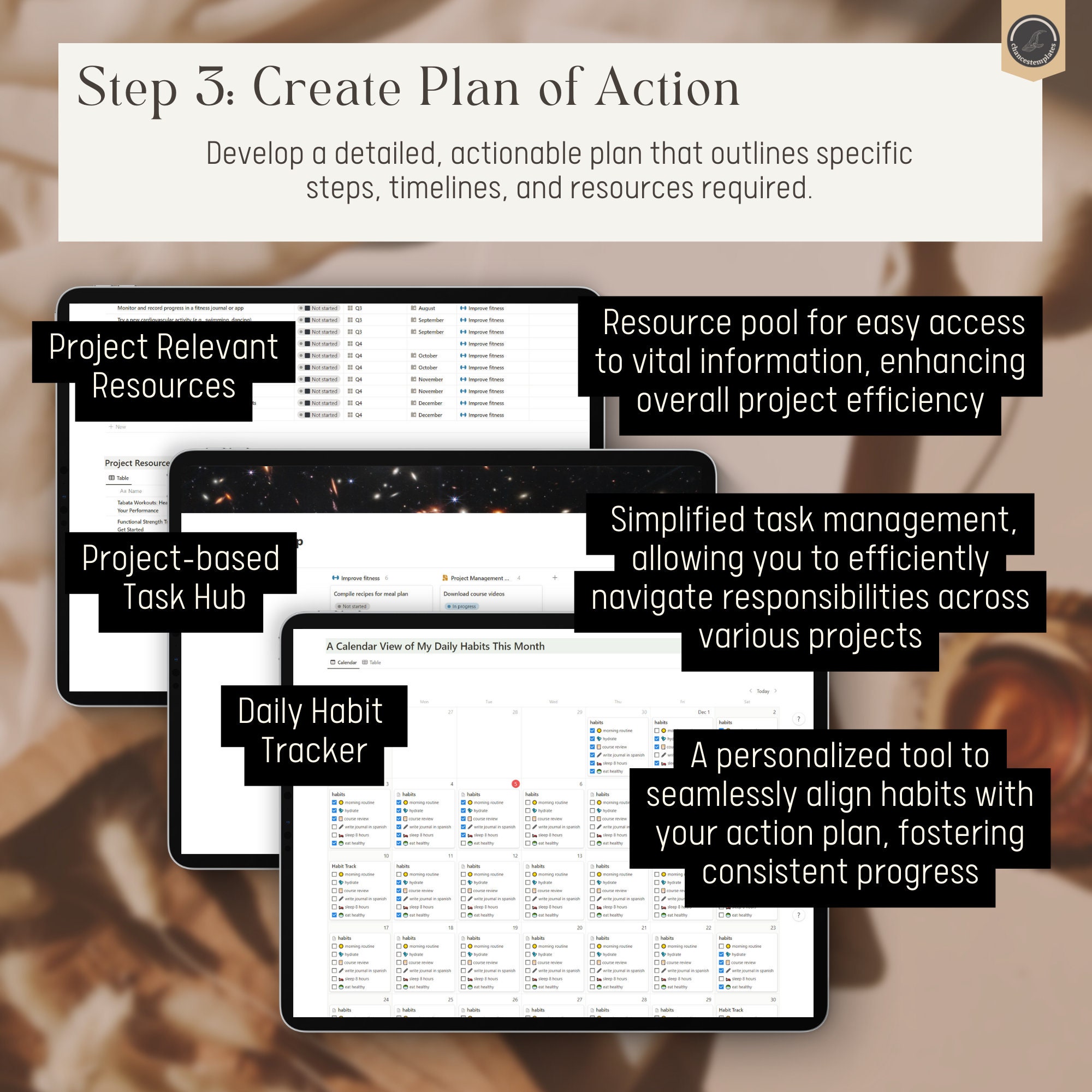 Notion 4 Step Goal Planning Template | Notion Smart Goal Setting Planner 4 Step Goal Planning ...