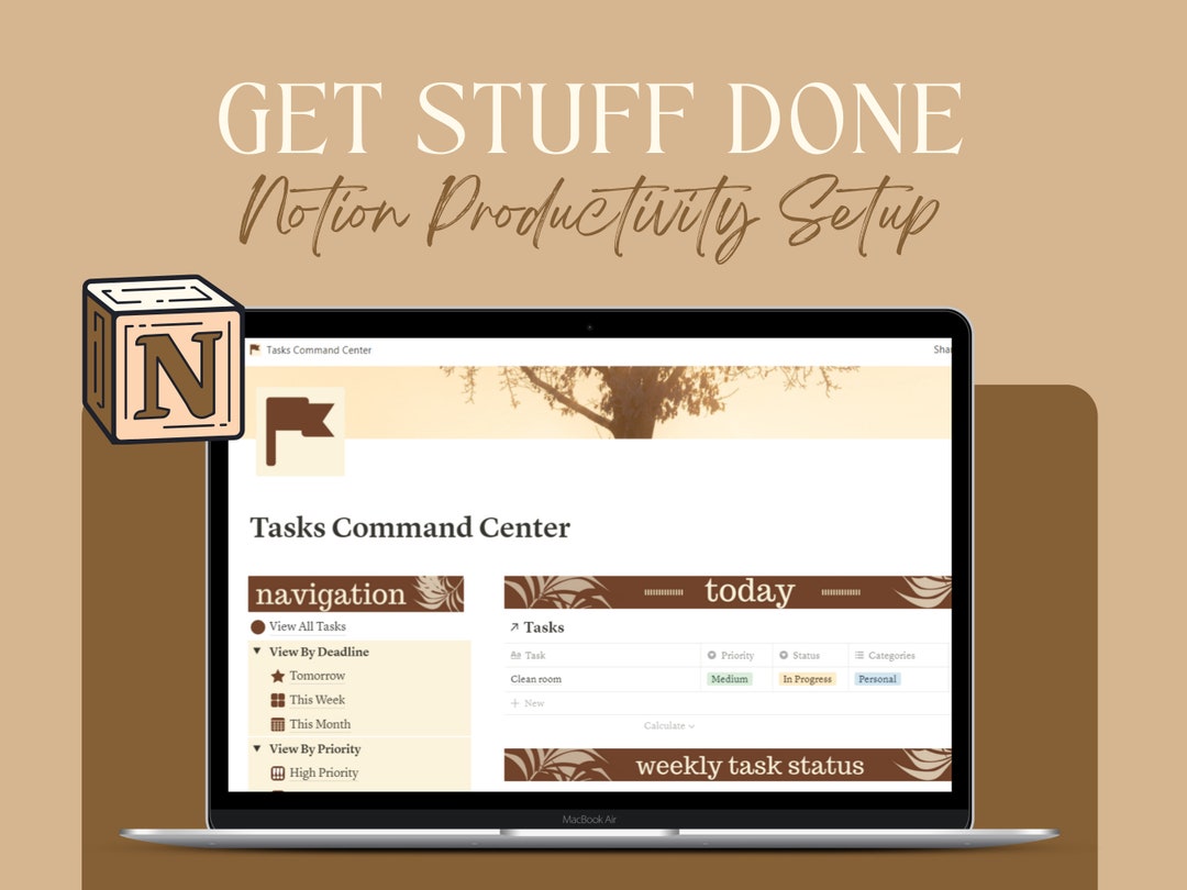 Notion Template to Do List Task Management | Notion Dashboard ...