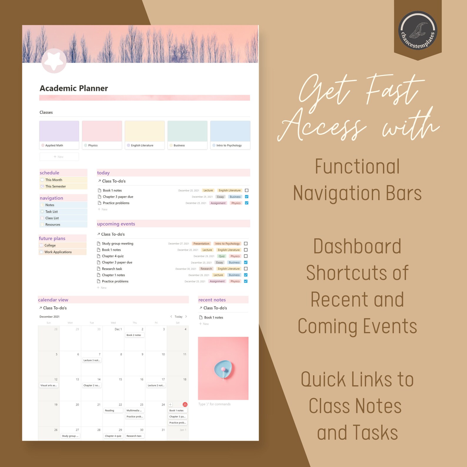 Notion Template Student Pastel Aesthetic | Notion School Template ...