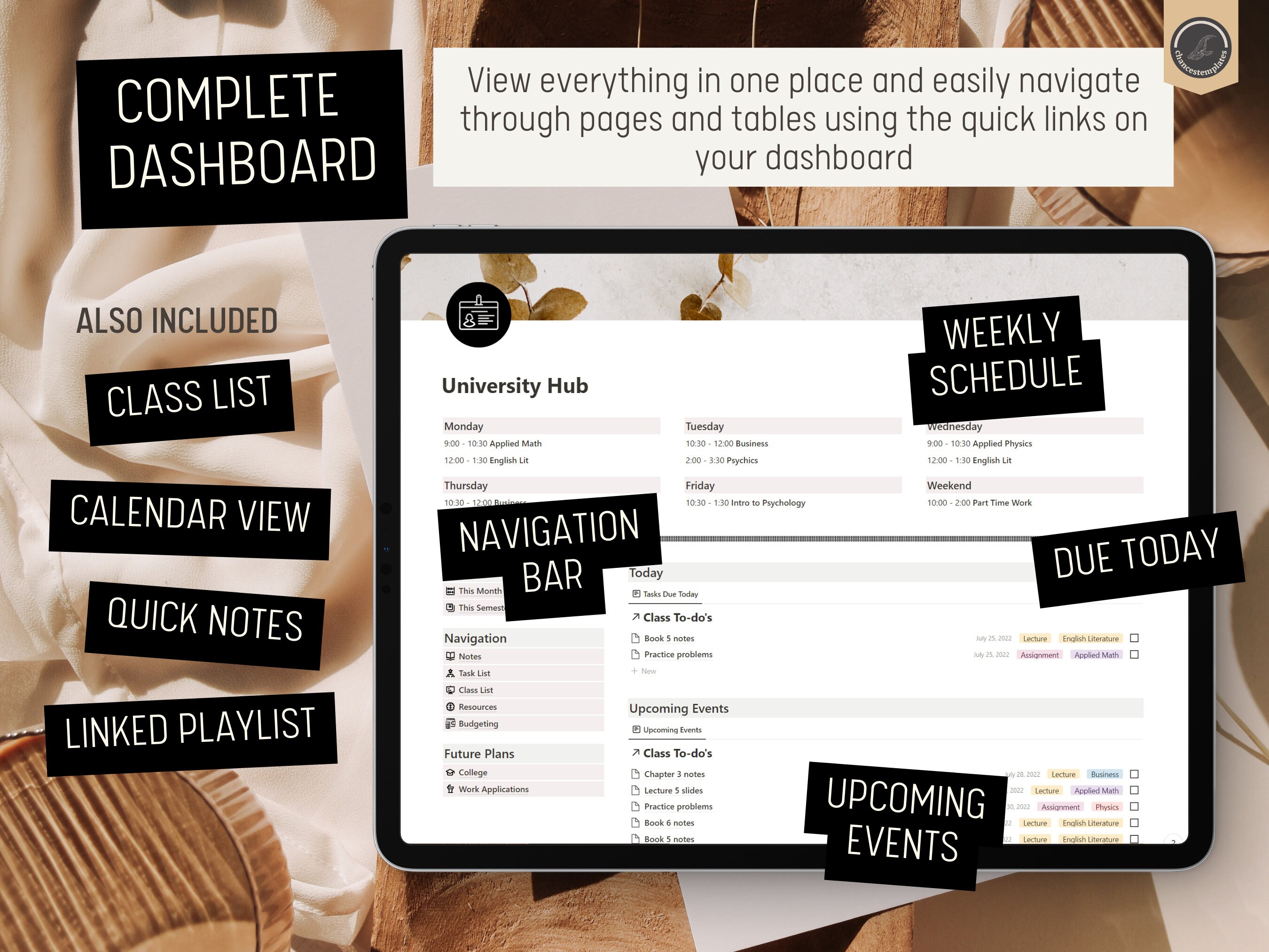 Notion Template Student Planner Minimalist| Study Notion Planner ...