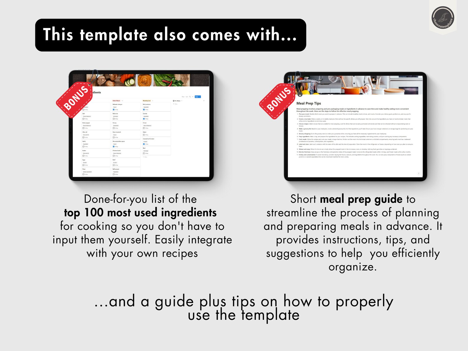 Notion Meal Planner Template | Notion Dashboard for Weekly Meal ...