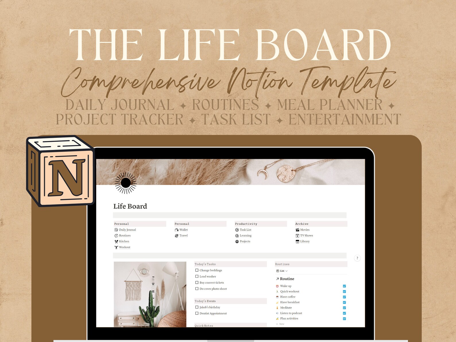Notion Template Life Planner Complete Notion Dashboard | Etsy