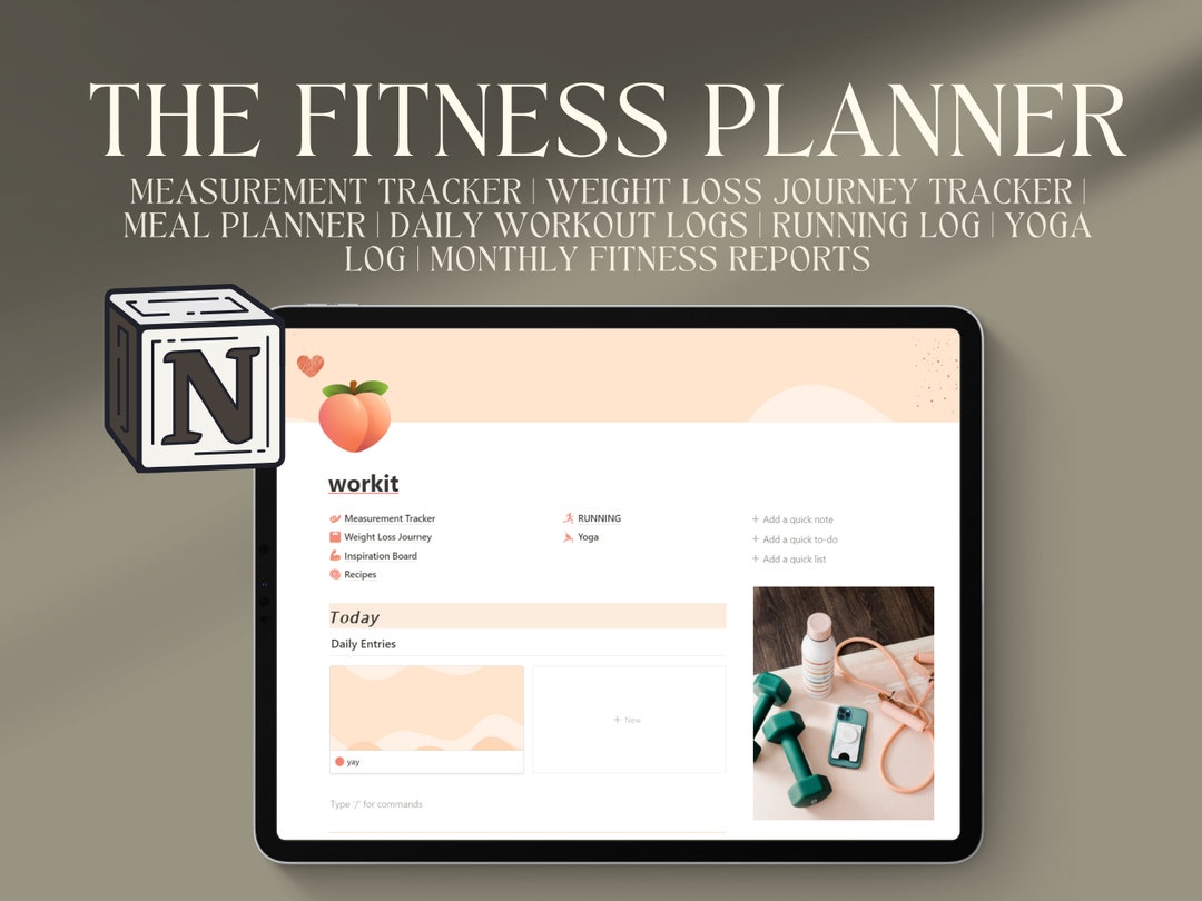 Notion Template Fitness Complete Planner - UPDATED Comprehensive Notion ...