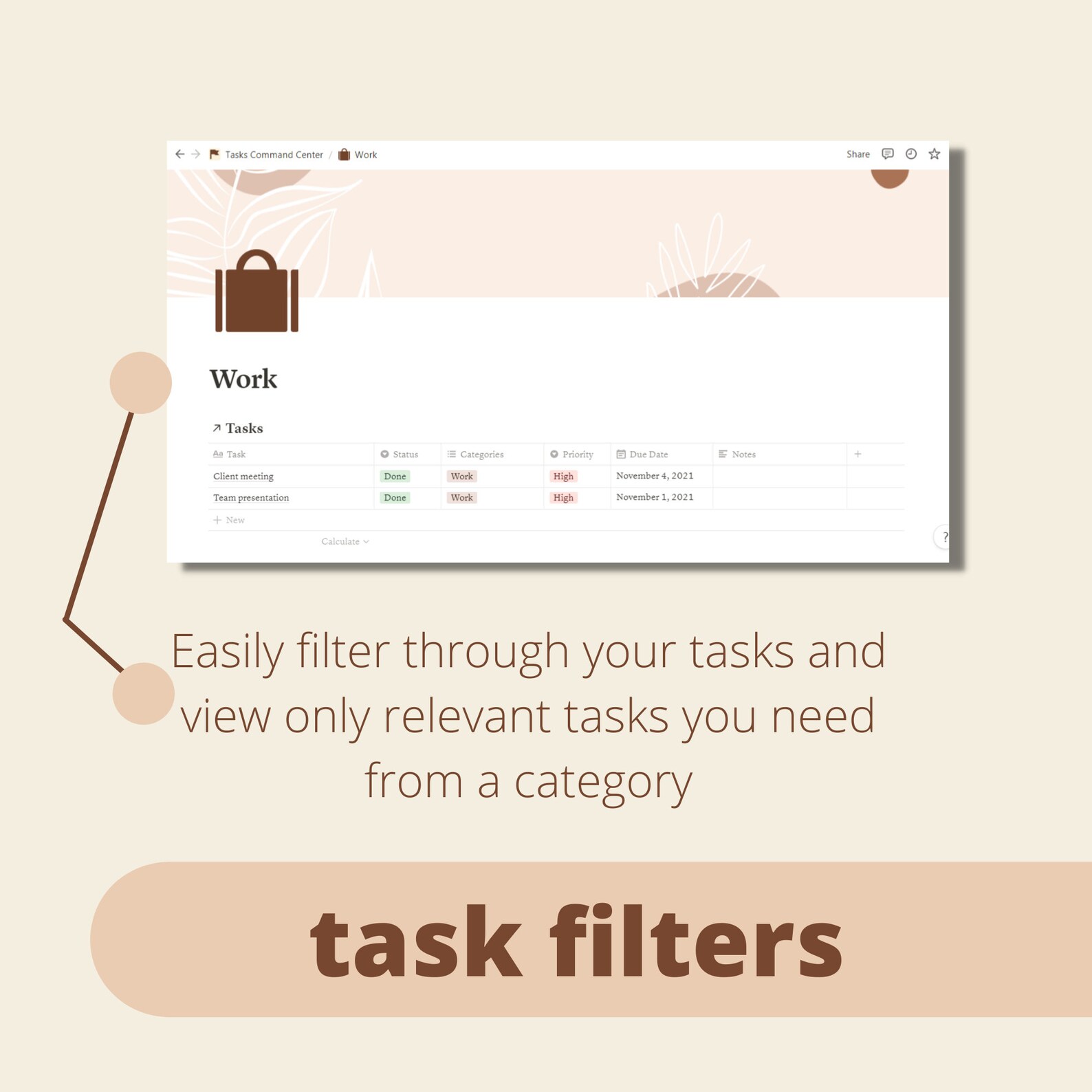 Notion Template to Do List Task Management Notion Dashboard | Etsy
