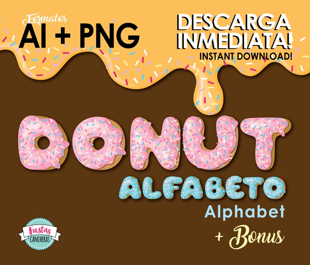 DONUT Alphabet - Letters and Numbers - Pink. Celeste + Gift Bonus ...