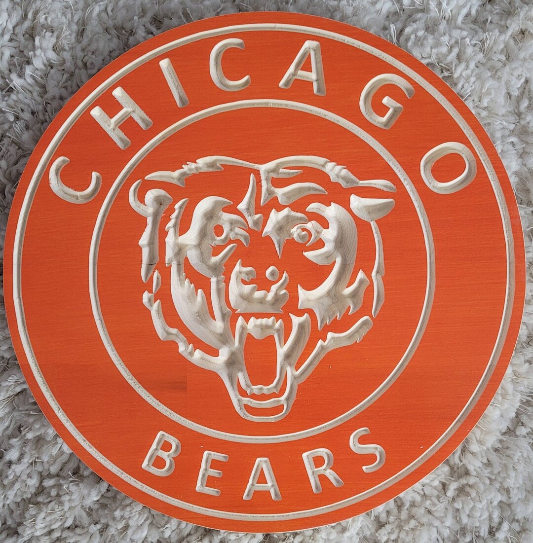 Chicago Bears Wood Carved Sign - Etsy