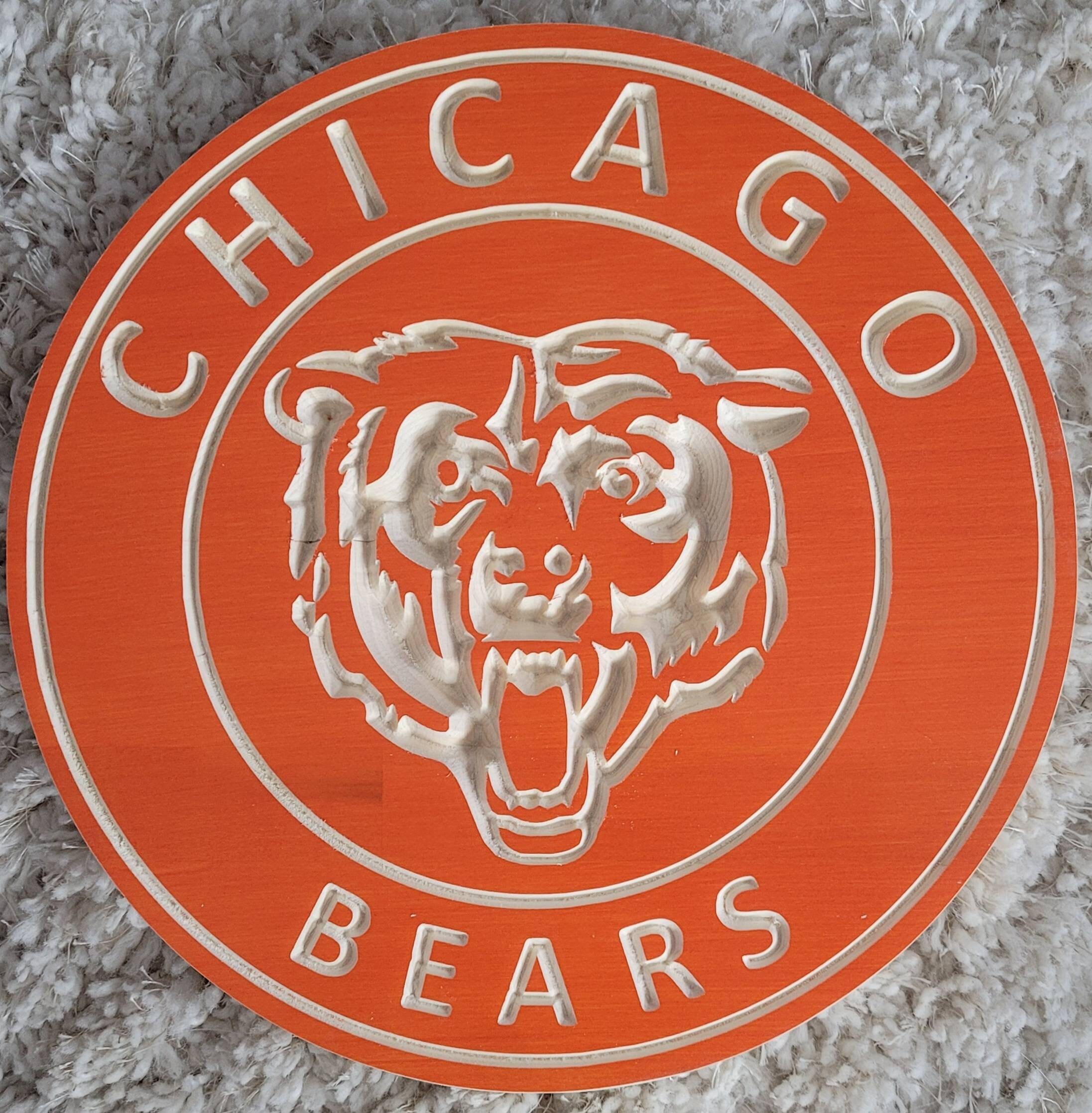 Chicago Bears Wood Carved Sign - Etsy