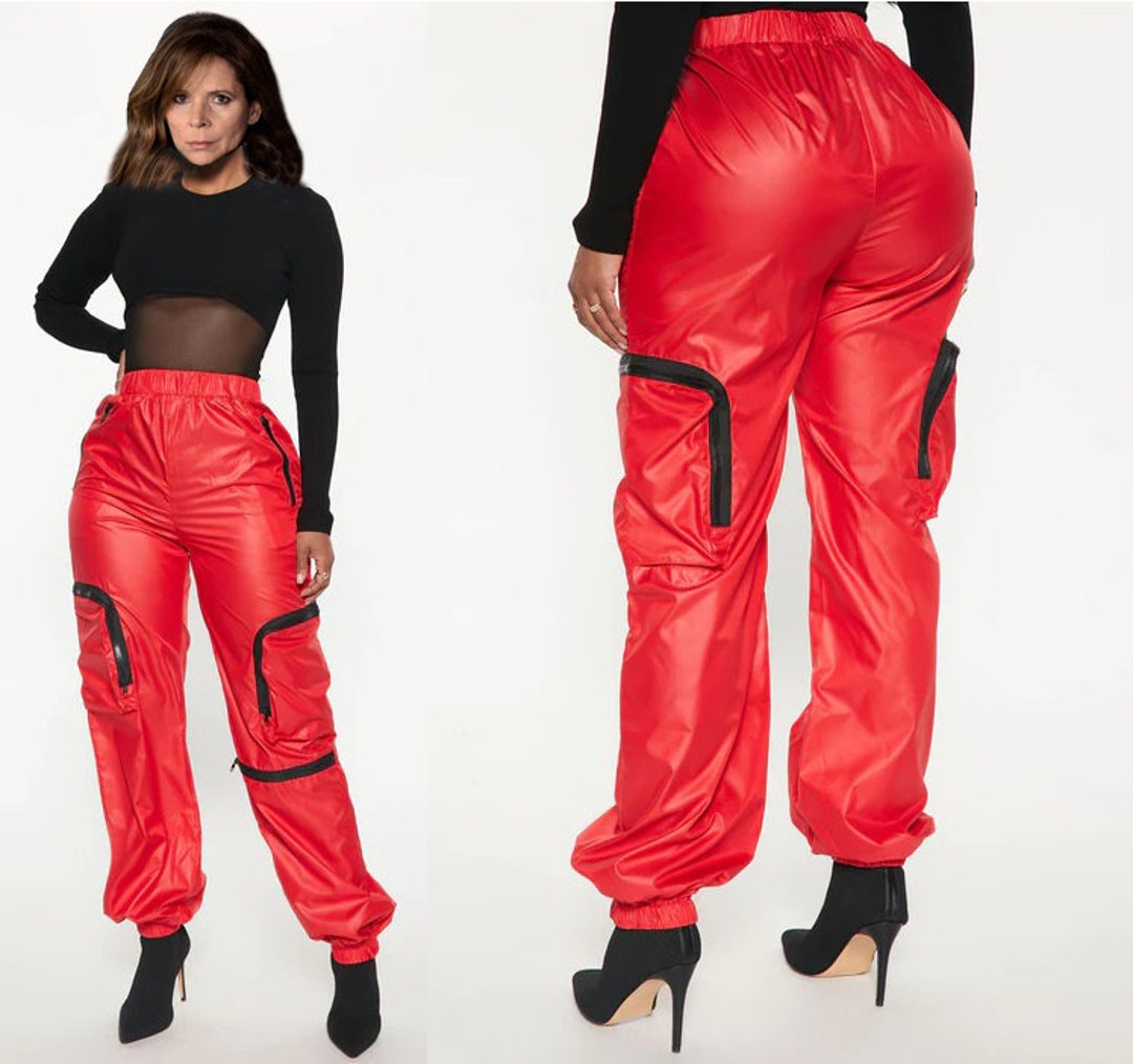 Sports Trousers Nylon Trousers Shiny Nylon Venice Beach Shiny Cargo ...