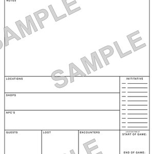 Dnd Session Notes Downloadable File Tabletop Notes Gifts for Him Gifts ...