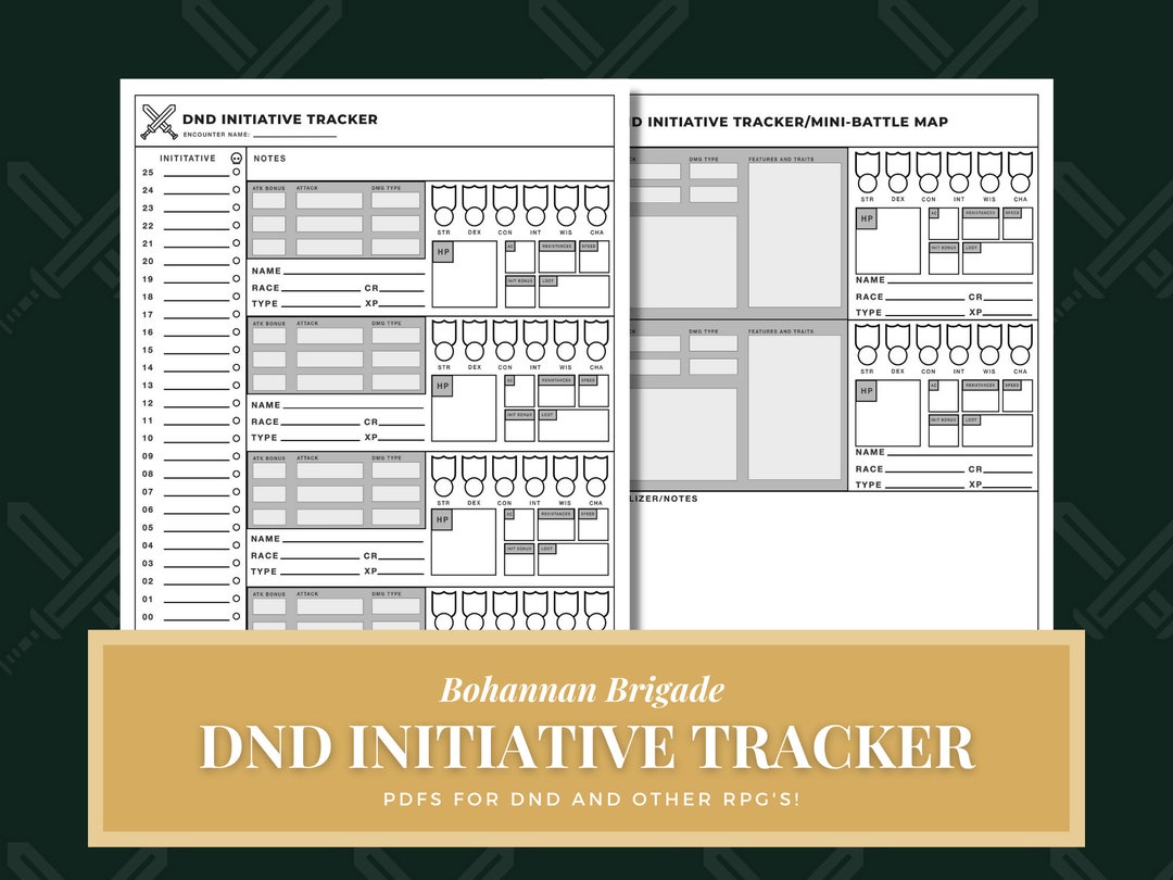 Notes for Dungeons and Dragons Initiative Tracker Tabletop Notes Gifts ...
