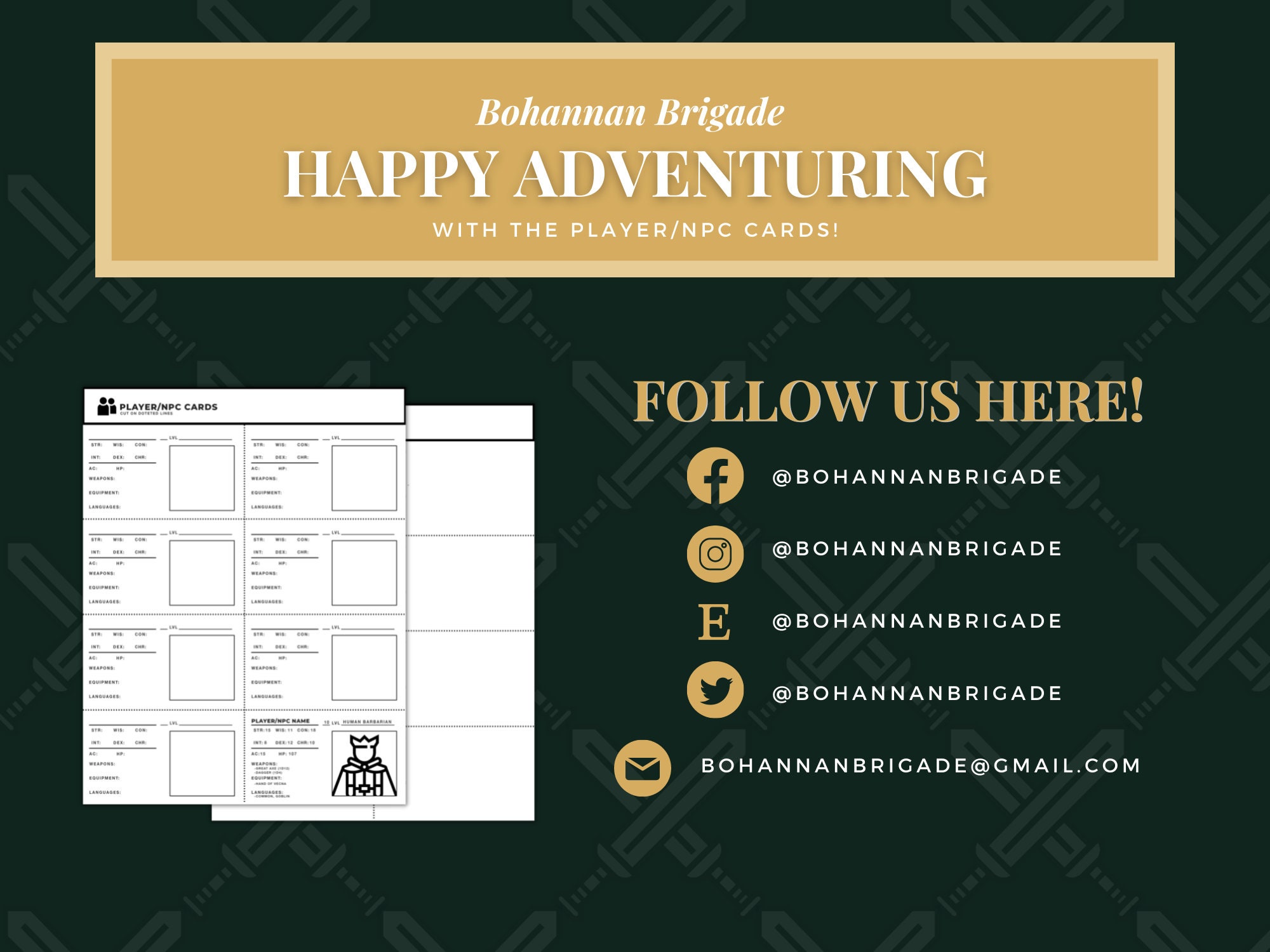 Notes for Dungeons and Dragons Npc Card Download Tabletop Notes Gifts ...