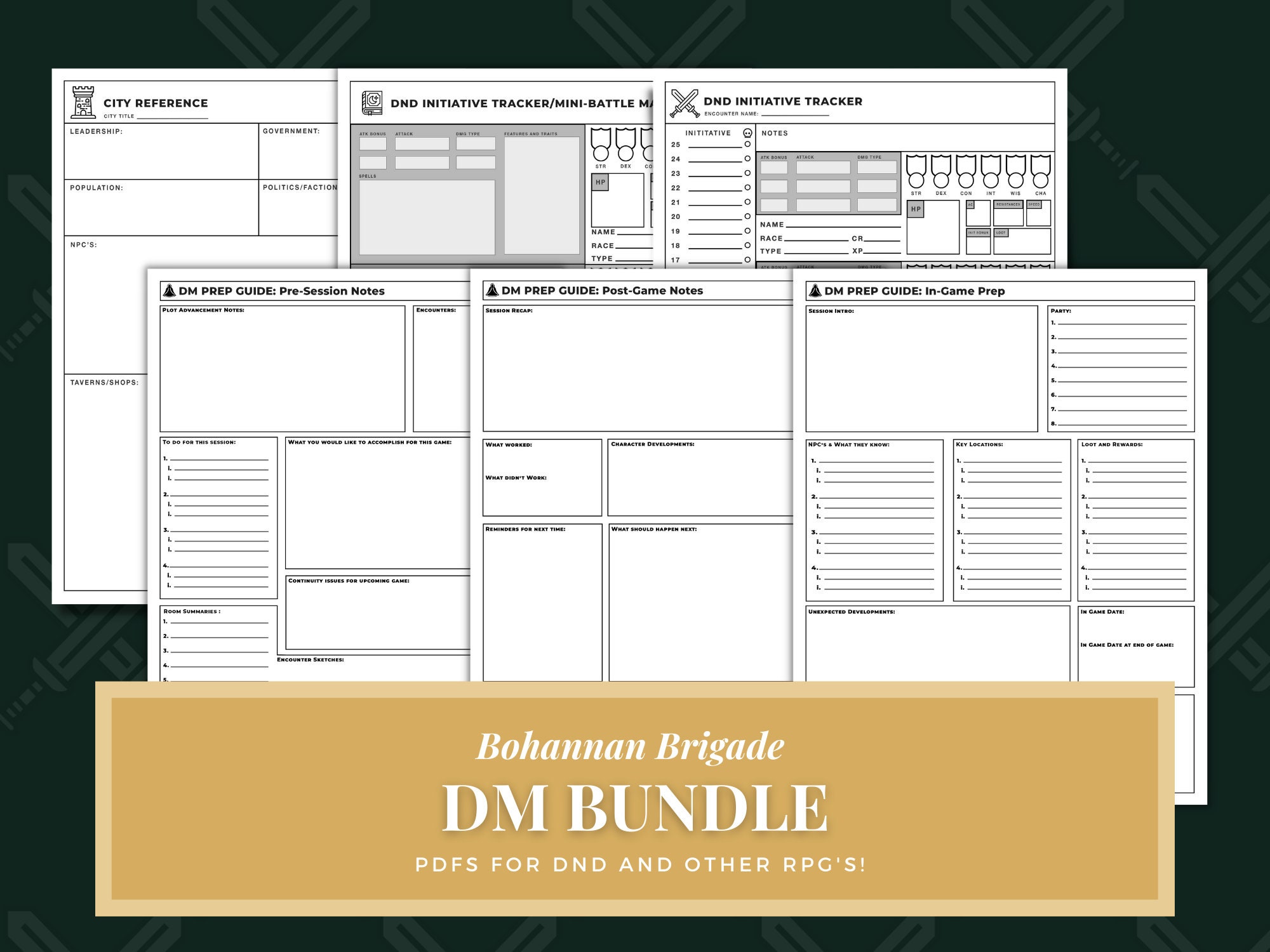 Notes for Dungeons and Dragons DM Bundle Digital Download Tabletop ...