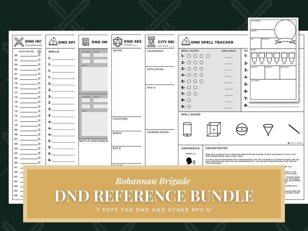 Notes for Dungeons and Dragons Reference Bundle Rpg Tabletop Notes ...