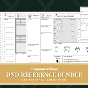 Notes for Dungeons and Dragons Reference Bundle Rpg Tabletop Notes ...