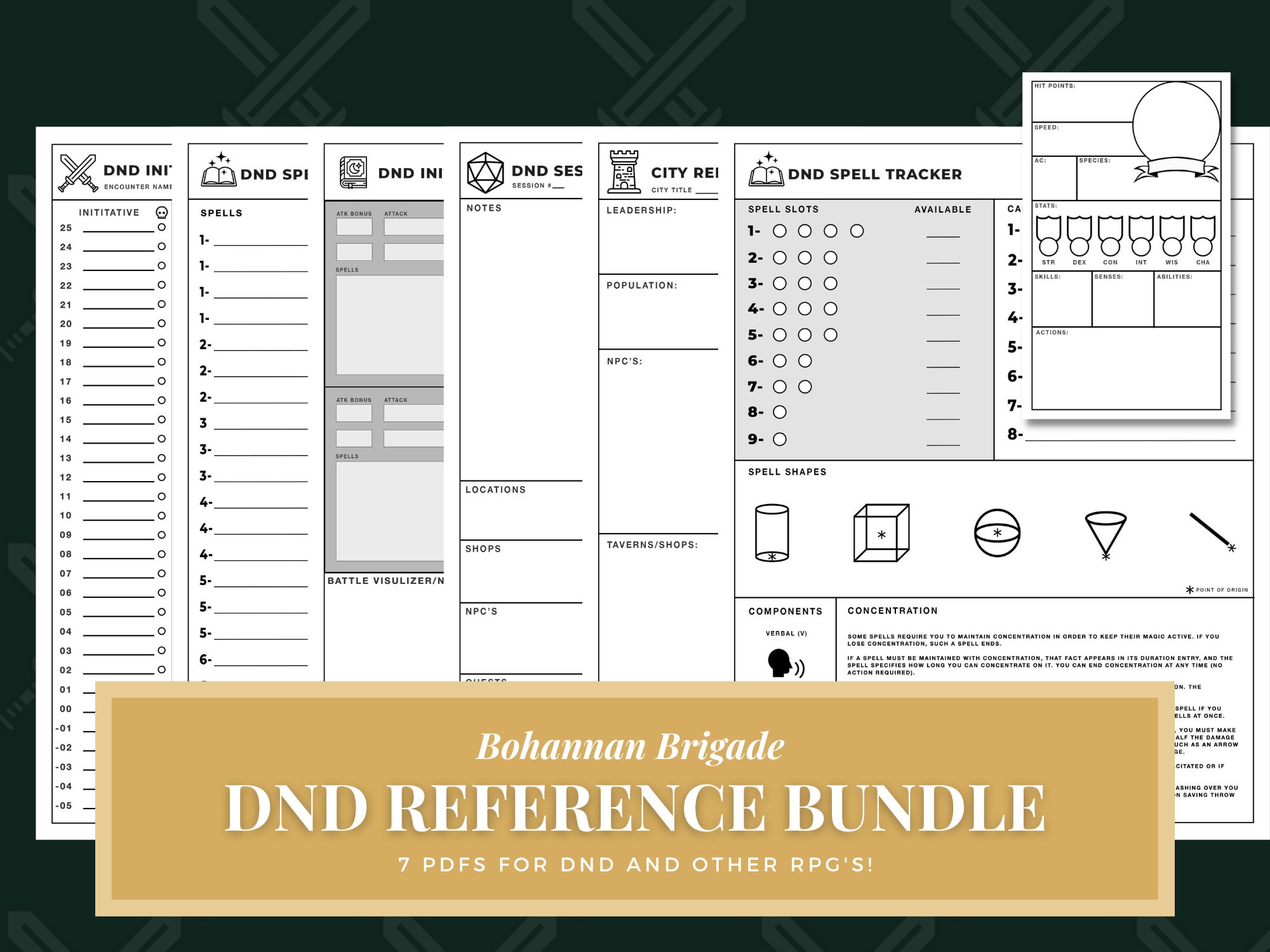 Notes for Dungeons and Dragons Reference Bundle Rpg Tabletop - Etsy