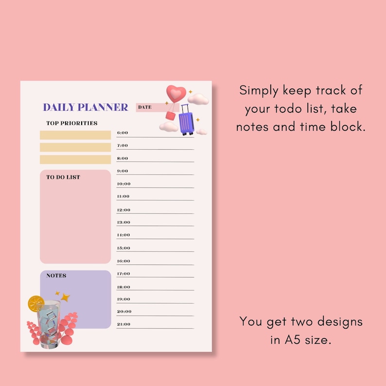 Pastel Planner Printable Daily Plan, Habit Tracker, Goal Setting ...