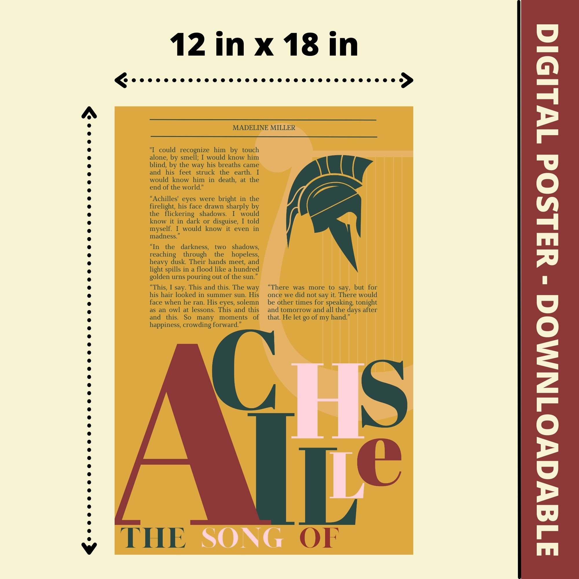 The Song of Achilles Poster Printable | Greek Mythology | Printable ...