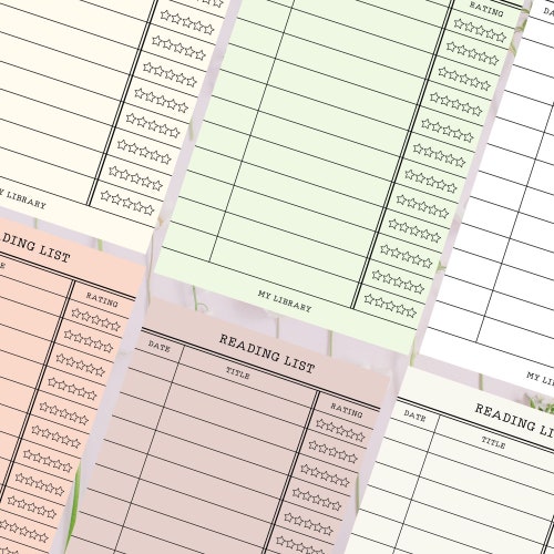 Library Card Reading Log Tracker Bookmark - Etsy