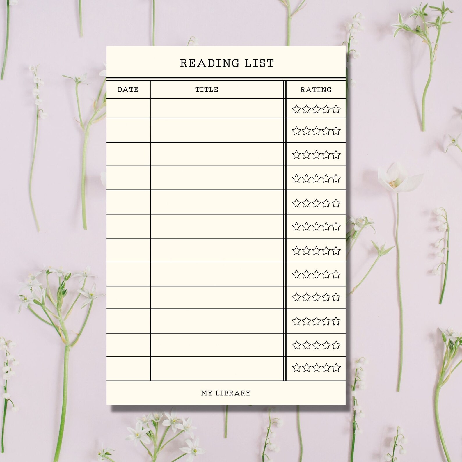 Library Card | Book Tracker | Reading List Bookmark | Vintage Library ...