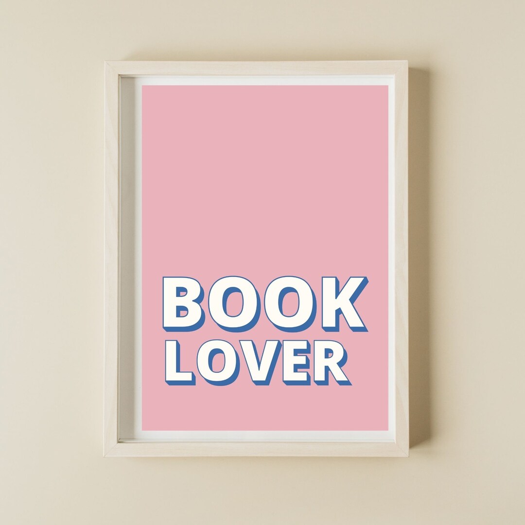 Book Lover | Digital Quote Poster | Book Lover Gift | Colourful ...