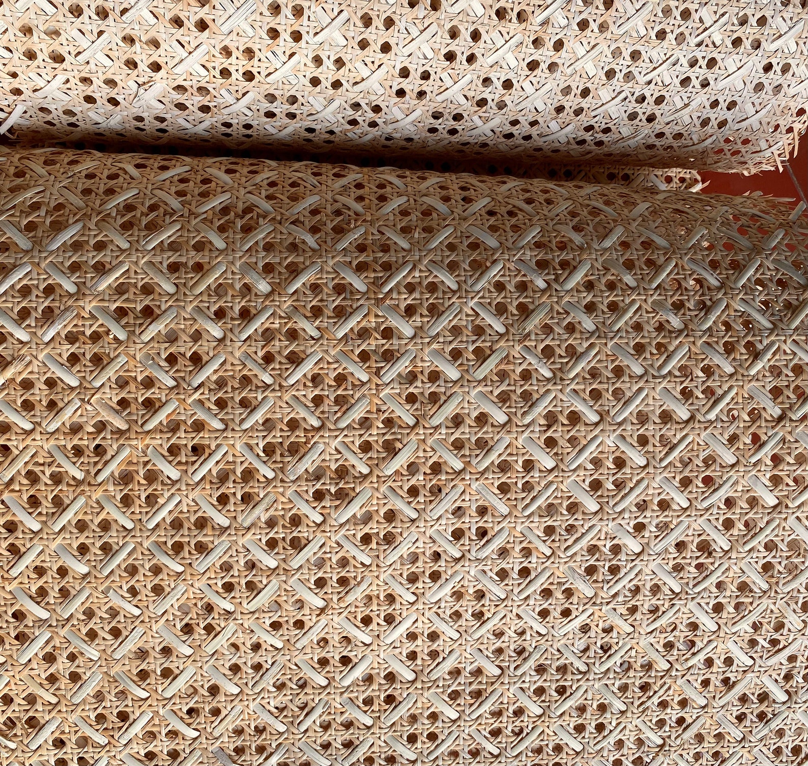 Luxury Design-rhombic Pattern Natural Cane Sheet Rattan Closed Weave ...