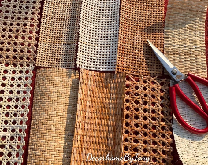 Solid Wood and Rattan Cane Webbing Floating Cabinet in Midnight Ash ...
