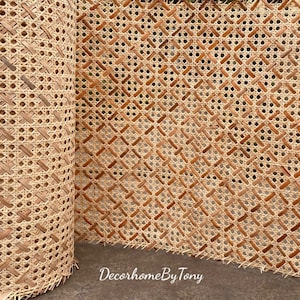 Rhombic Pattern Natural Cane Sheet Rattan Closed Weave Cane Webbing ...