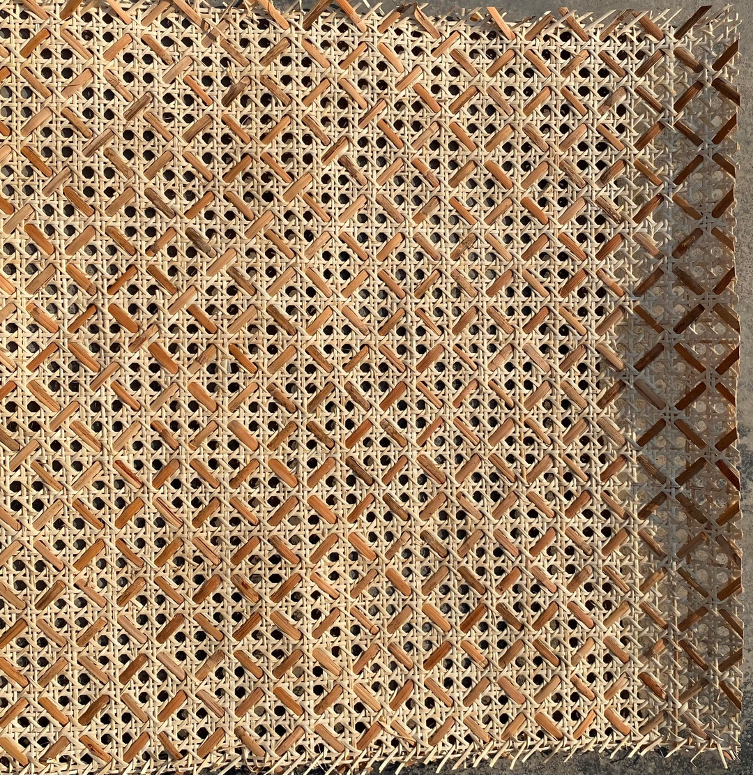 Rhombic Pattern Natural Cane Sheet Rattan Closed Weave Cane Webbing ...