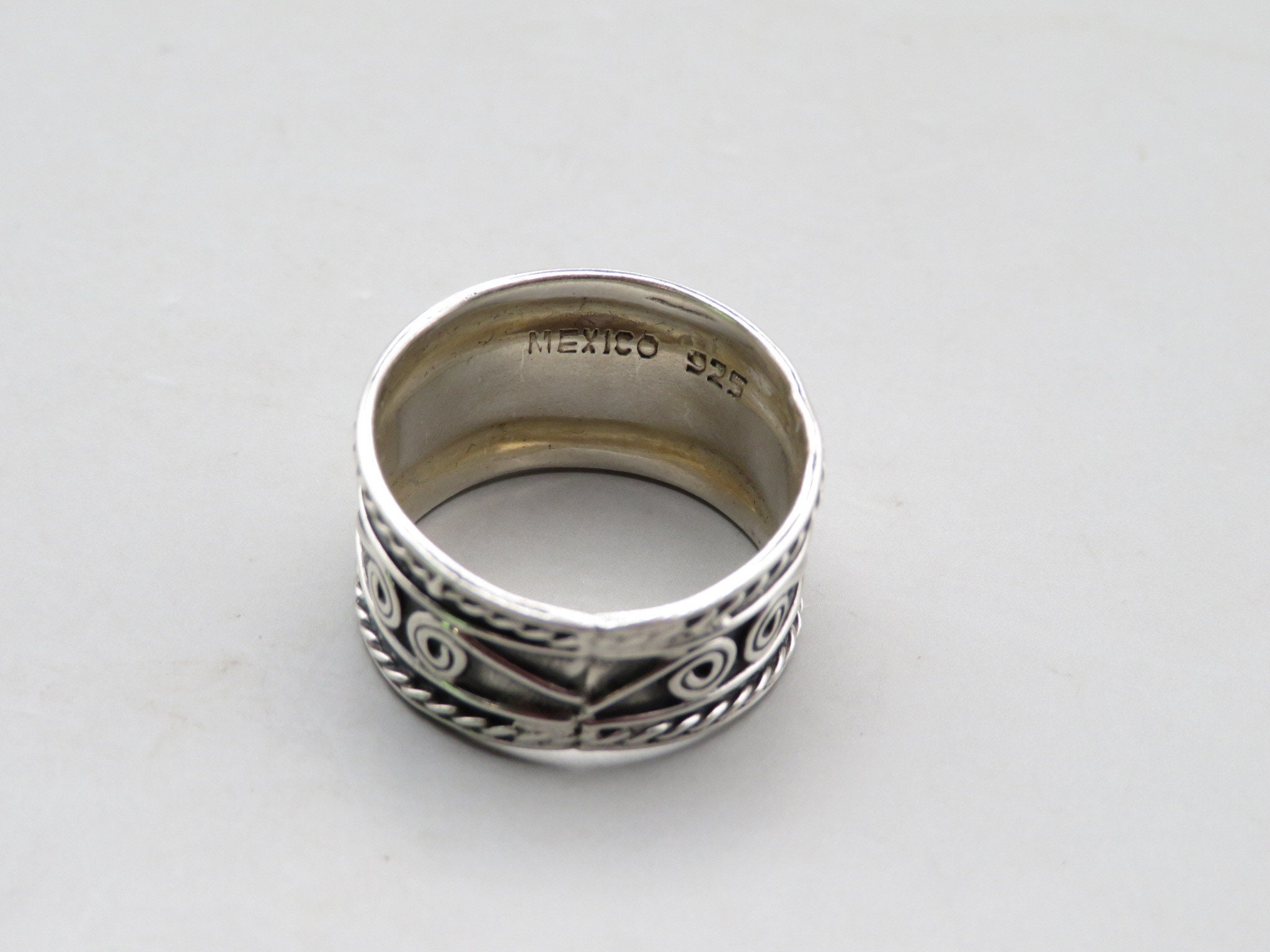 Sterling Silver Cigar Band Ring Jewelry Size 7 3/4 Sterling Ring Silver ...