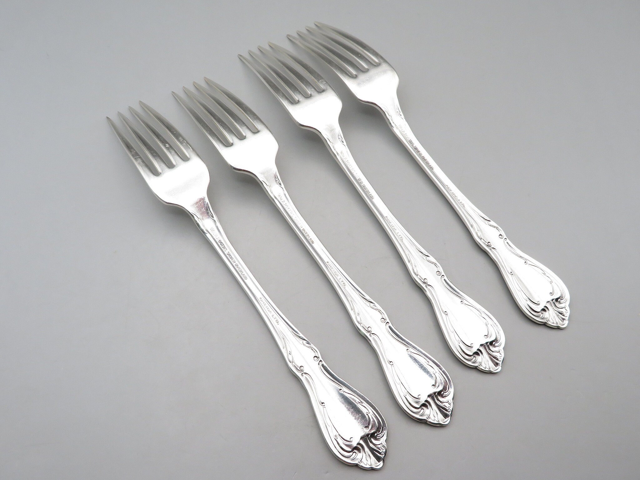 Silver Plate Dinner Forks Set of 4 Oneida Silver Plate Forks Chalice ...