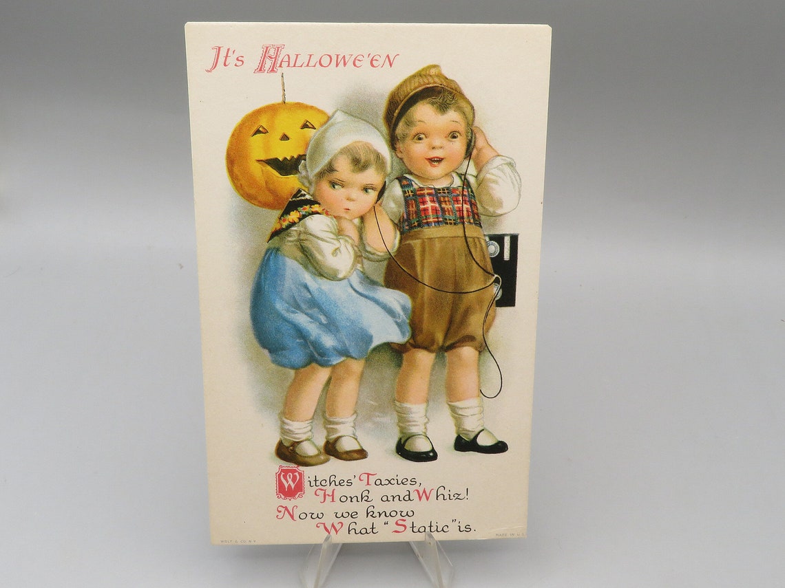 Antique Halloween Postcard Ellen Clapsaddle Wolf Series 31 Circa 1910 ...