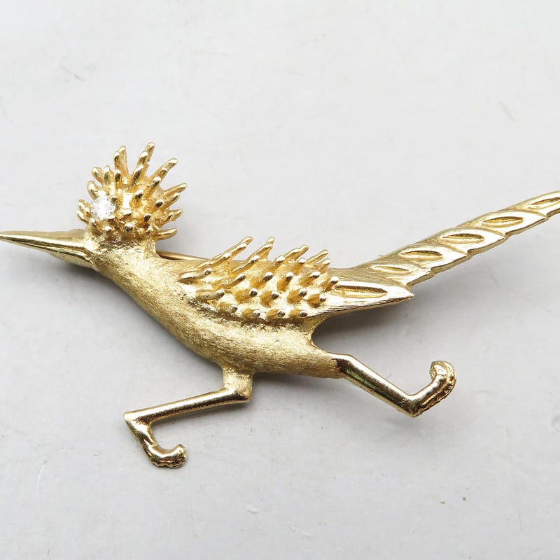 Gold Roadrunner Pin - Etsy