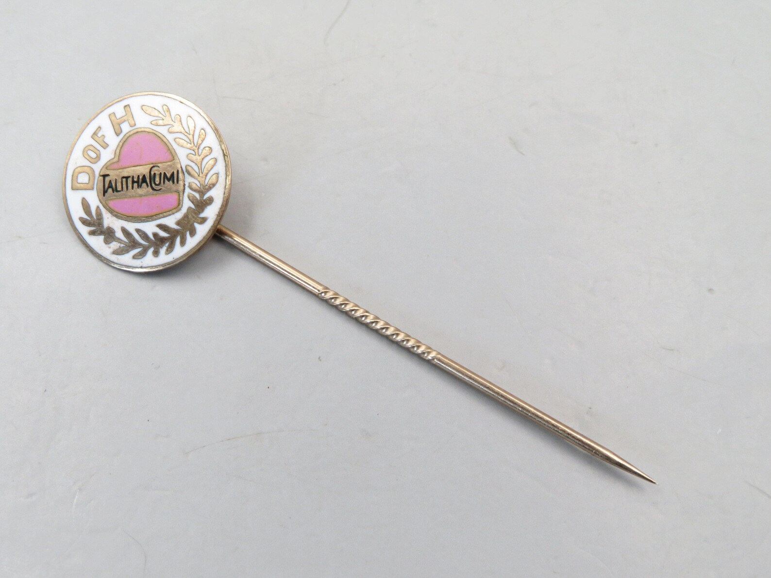 Antique Gold Filled and Enamel Degree of Honour D of H Sorority Stick ...