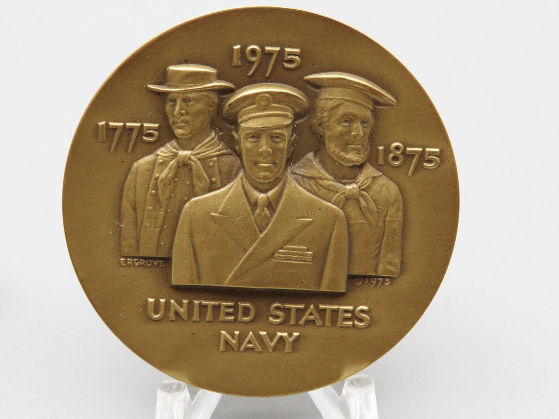 1975 US Navy Bronze Commemorative Medal, Defenders of American Freedom ...