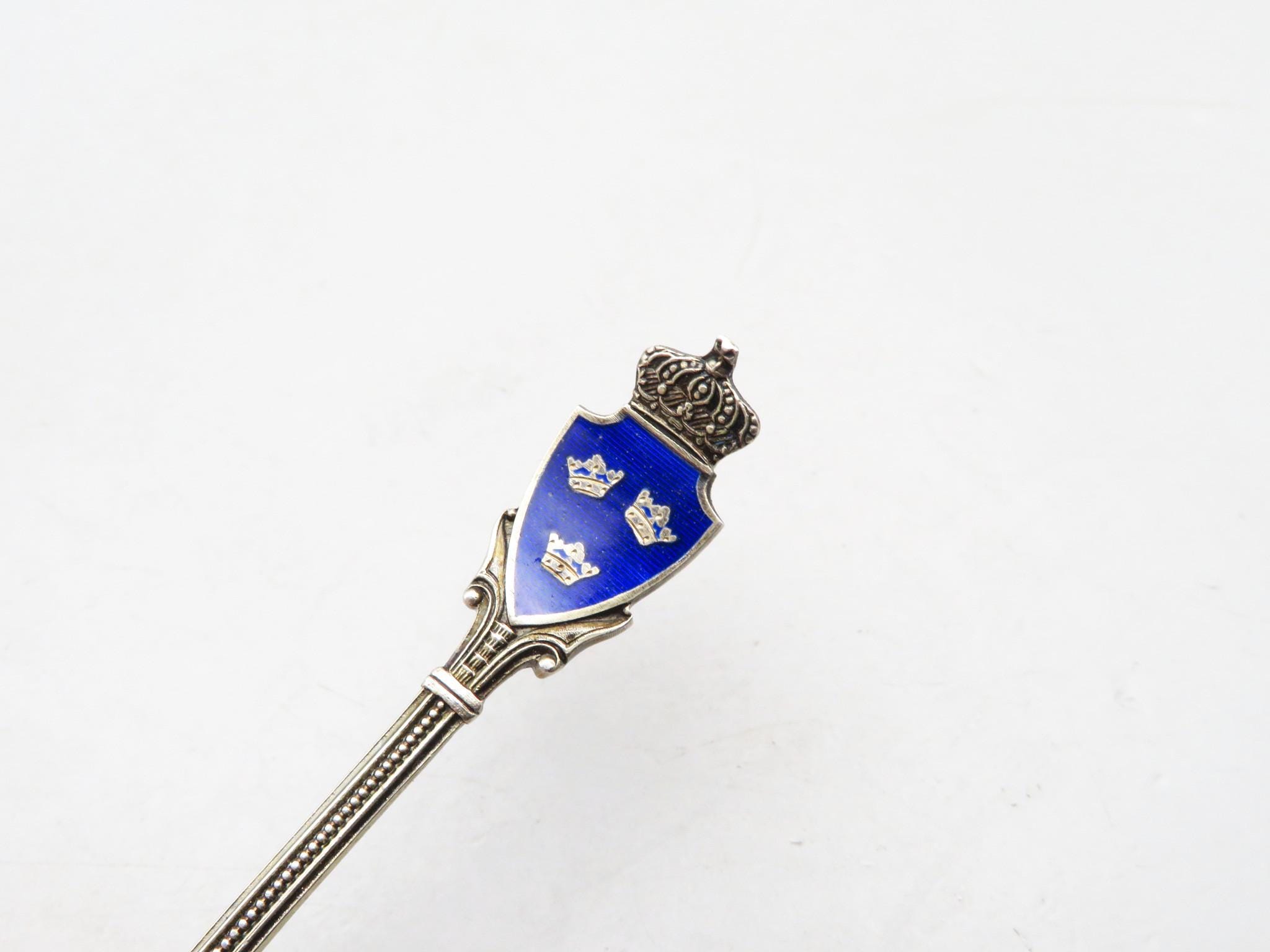 Vintage Norway Sterling Silver and Blue Enamel Goteborg Souvenir Spoon ...