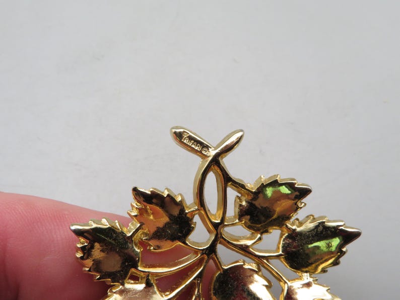 Vintage Trifari Gold Tone Multi Leaf Brooch Pin, Mid Century Textured ...
