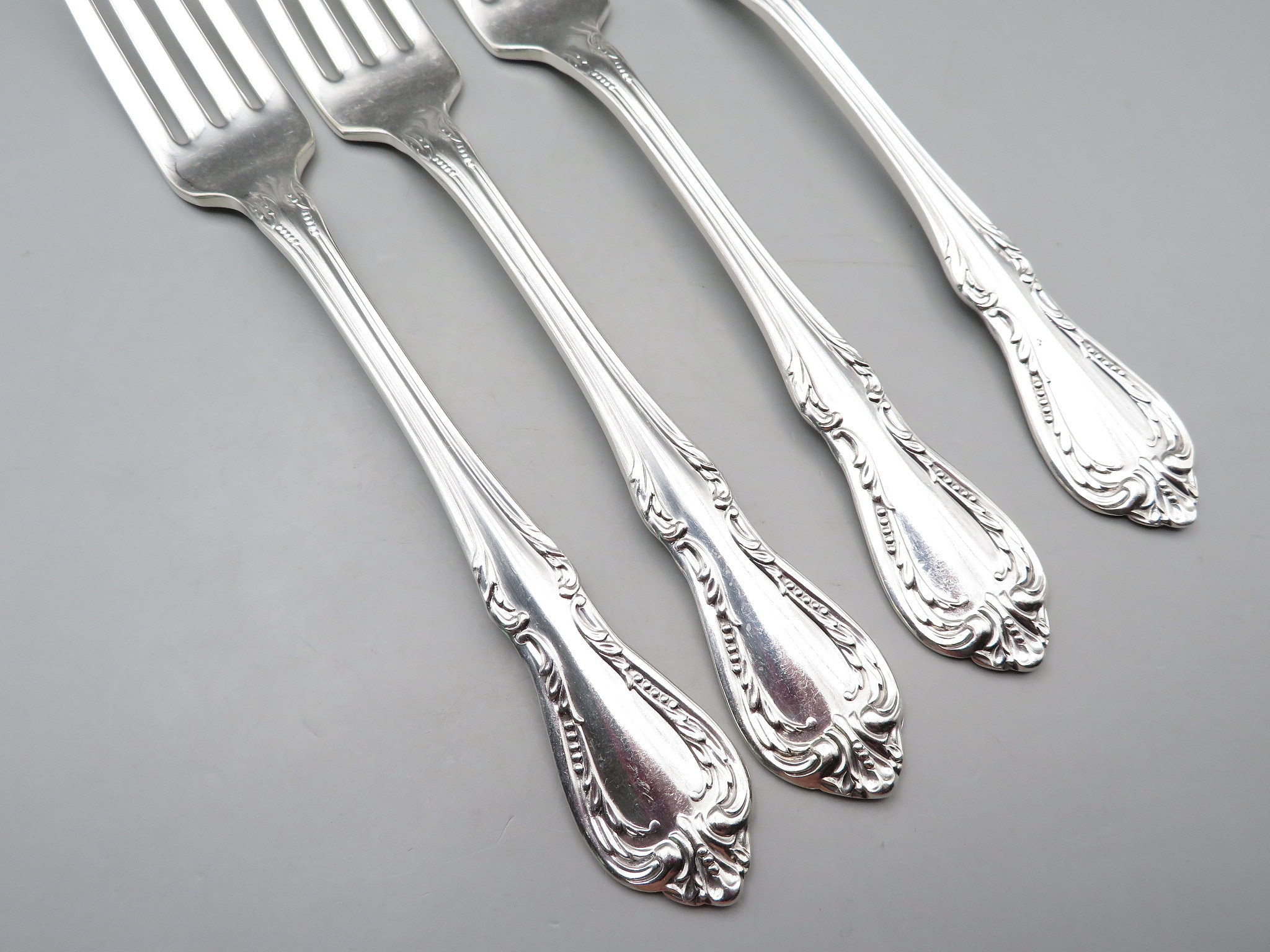 Silver Plate Dinner Forks Set of 4 Oneida Silver Plate Forks Chalice ...