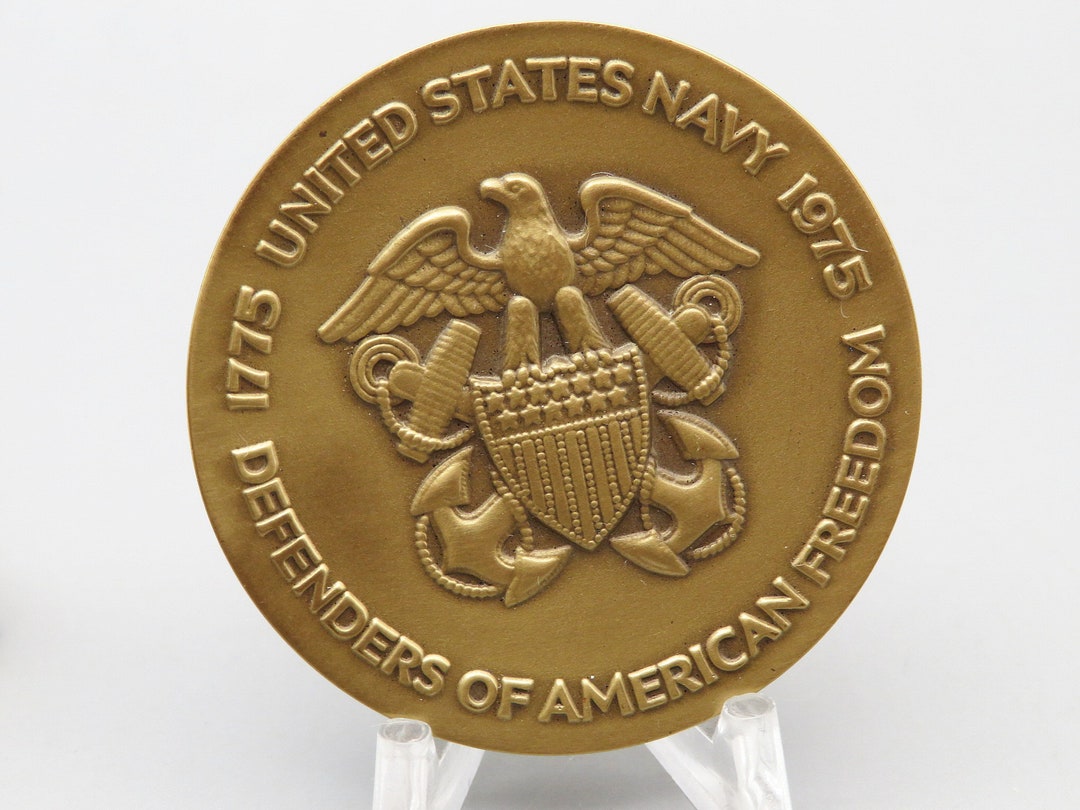 1975 US Navy Bronze Commemorative Medal, Defenders of American Freedom ...