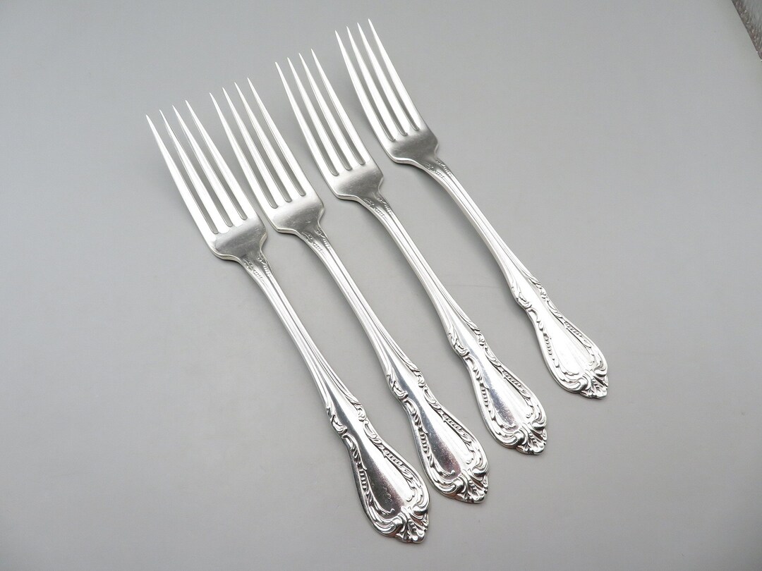 Silver Plate Dinner Forks Set of 4 Oneida Silver Plate Forks Chalice ...