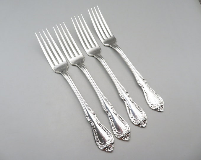 Silver Plate Dinner Forks Set of 4 Oneida Silver Plate Forks Chalice ...