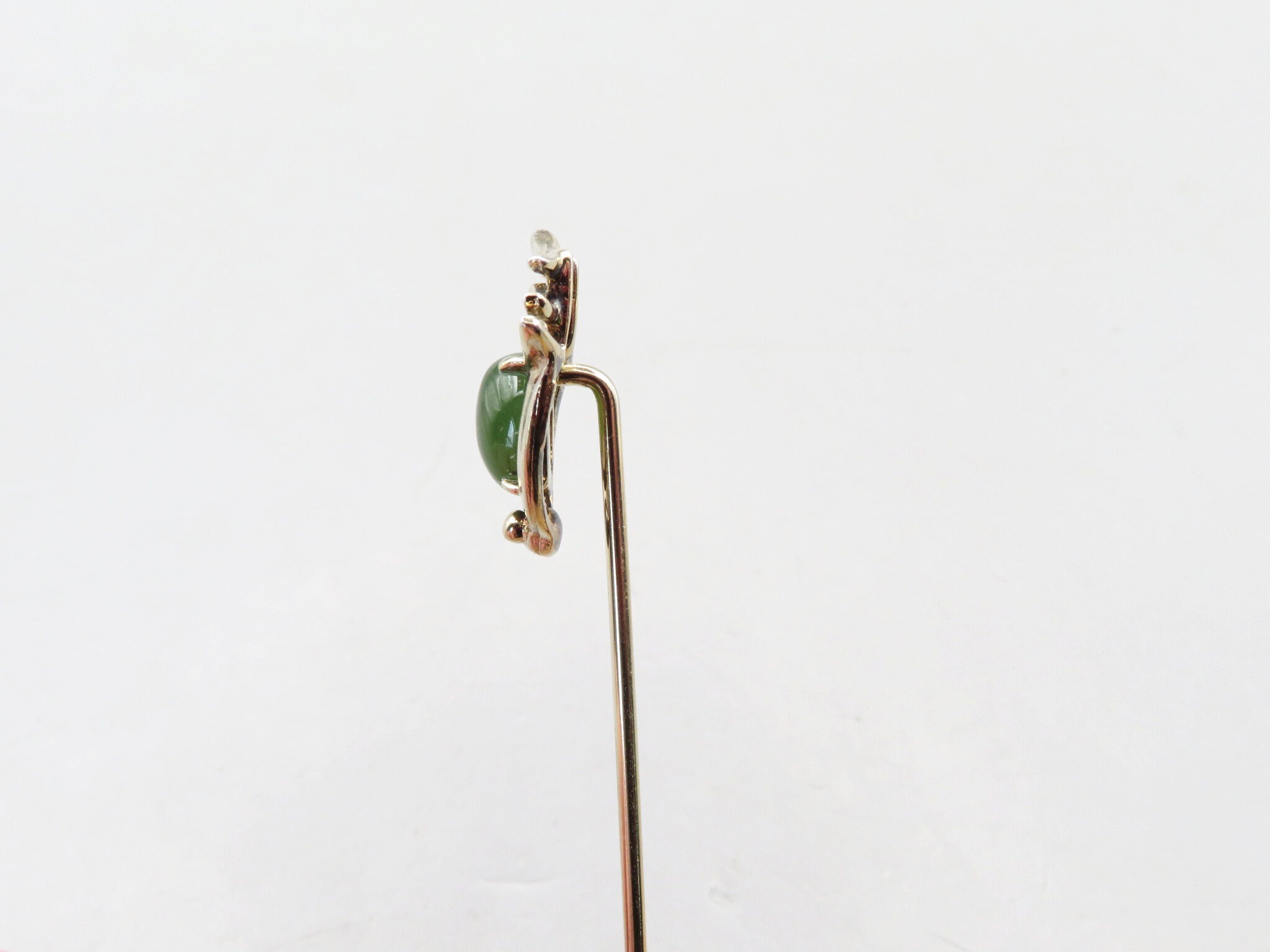 Anson Sterling Silver Vermeil Jade Stick Pin, Lapel Pin, Dress Up ...