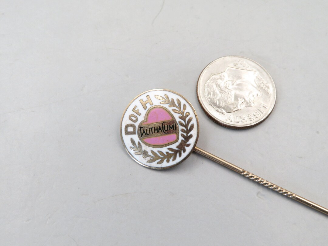 Antique Gold Filled and Enamel Degree of Honour D of H Sorority Stick ...