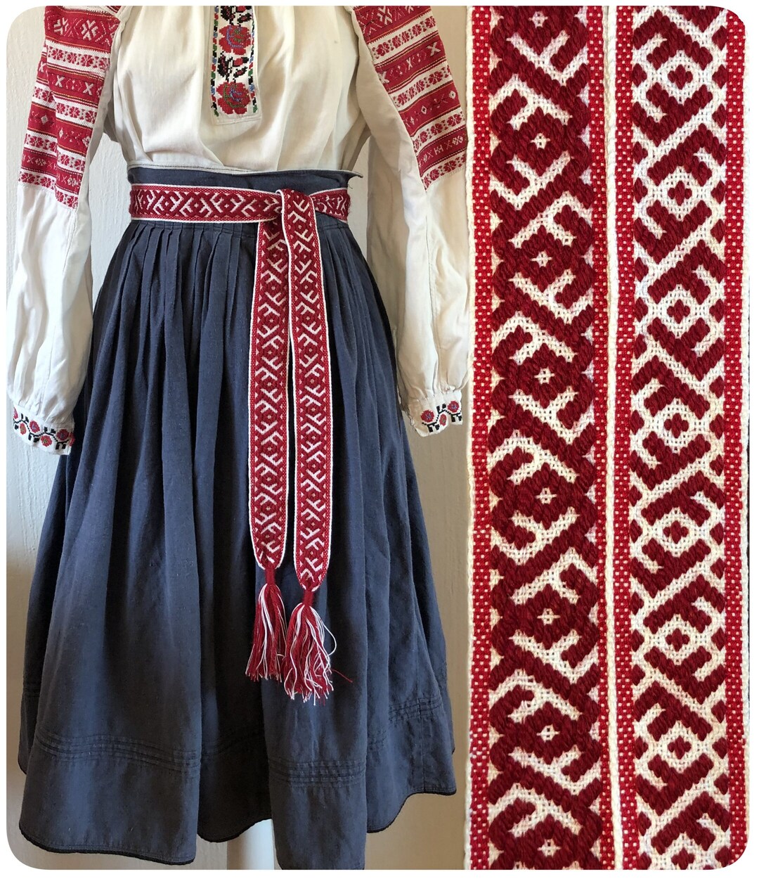 Handwoven Slavic Sash Belt, Ukrainian Folk Belt, Traditional Ethnic ...