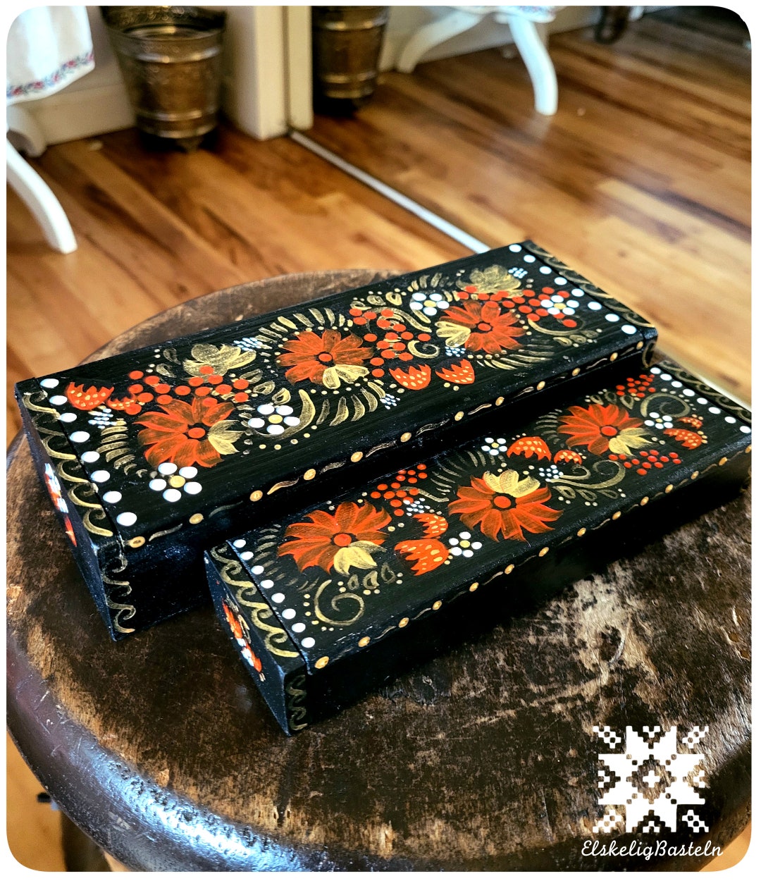 Hand Painted Folk Box, Slavic Russian Ukrainian Jewelry Box, USSR ...