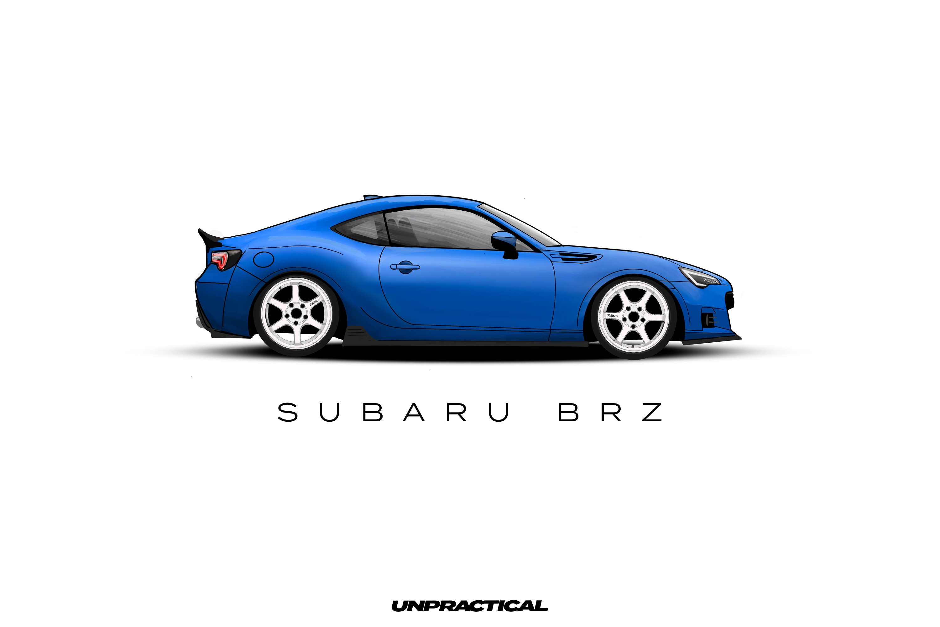 Subaru Brz Illustrated Poster - (digital) - Scion FRS - GT86 - JDM - Etsy